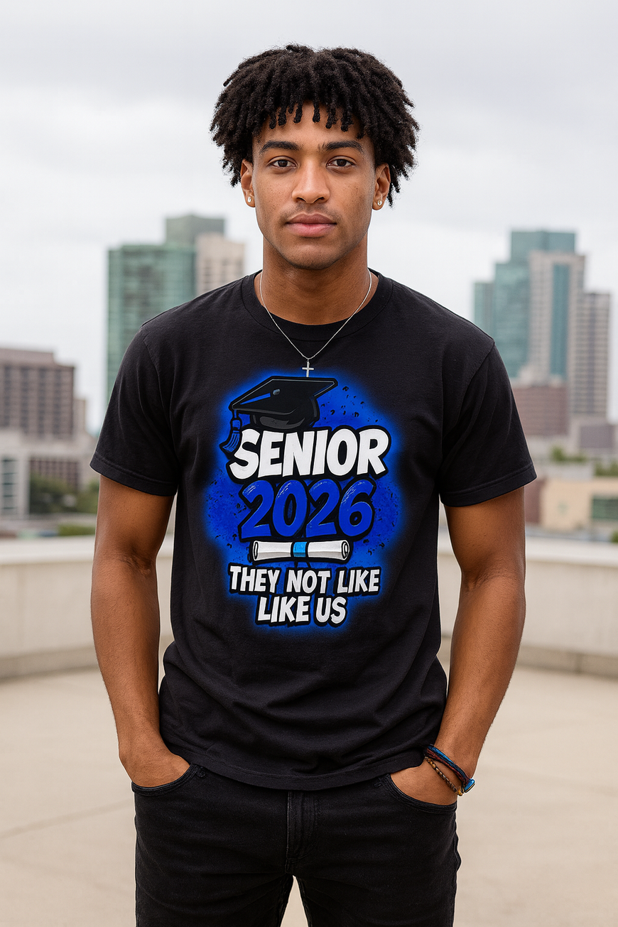 Senior Class of 2026 PNG | Graduation Shirt Design | Bold Metallic Sen ...